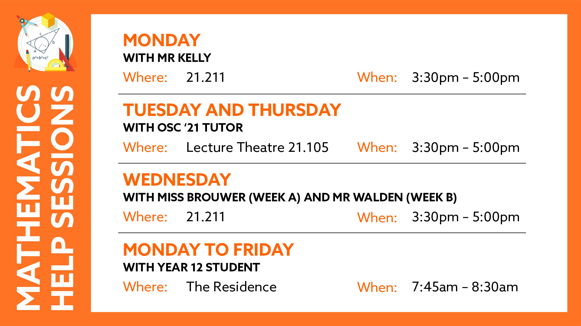 Student Revision Programmes – Senior School